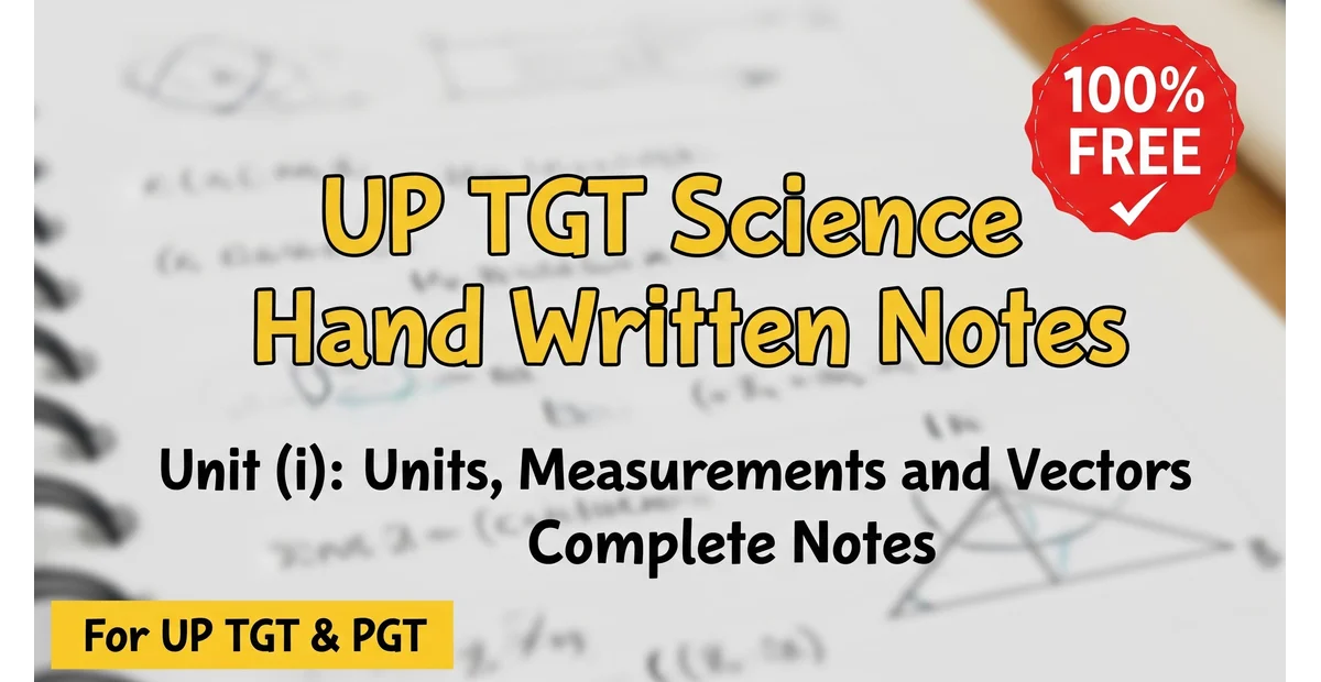 UP TGT Science Hand Written Notes [Free]| Unit (i): Units, Measurements ...